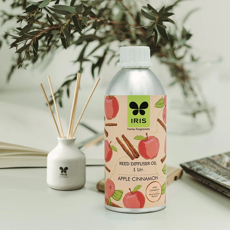 IRIS APPLE-CINNAMON Reed Diffuser Oil Refill Can – aavyaa
