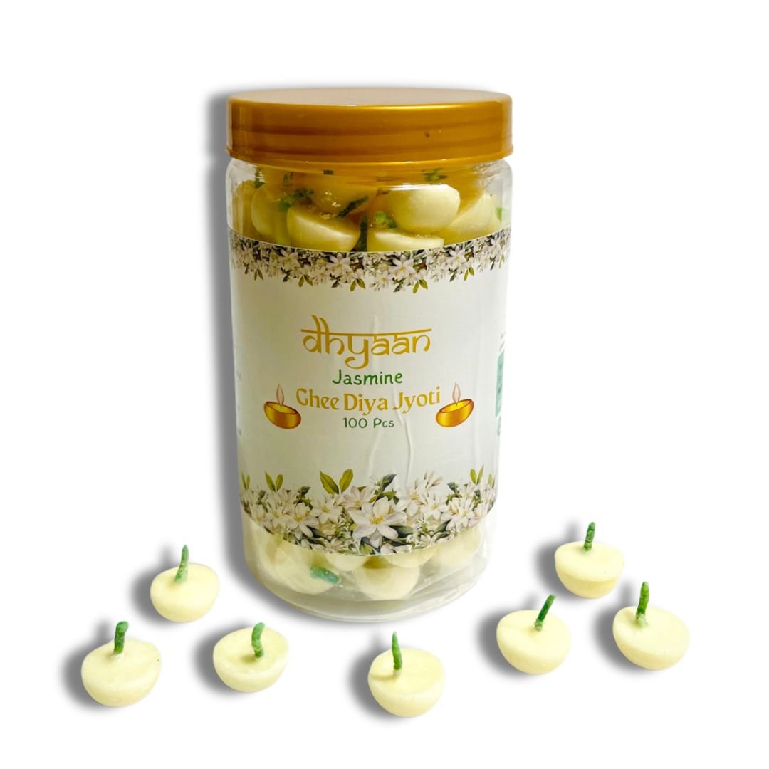 Dhyaan Jasmine Ghee Diya Jyot (100 pcs) – aavyaa